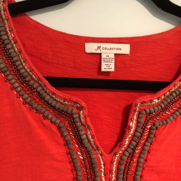 JM Collection | Tops | Jm Collection Macys W Gorgeous Beaded Placard ...